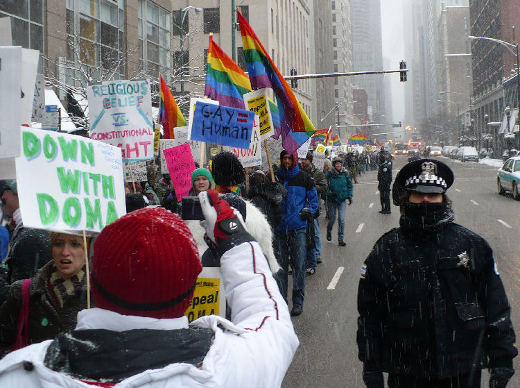 NATIONAL DOMA PROTEST & RALLY, CHICAGO, 1-10-2009